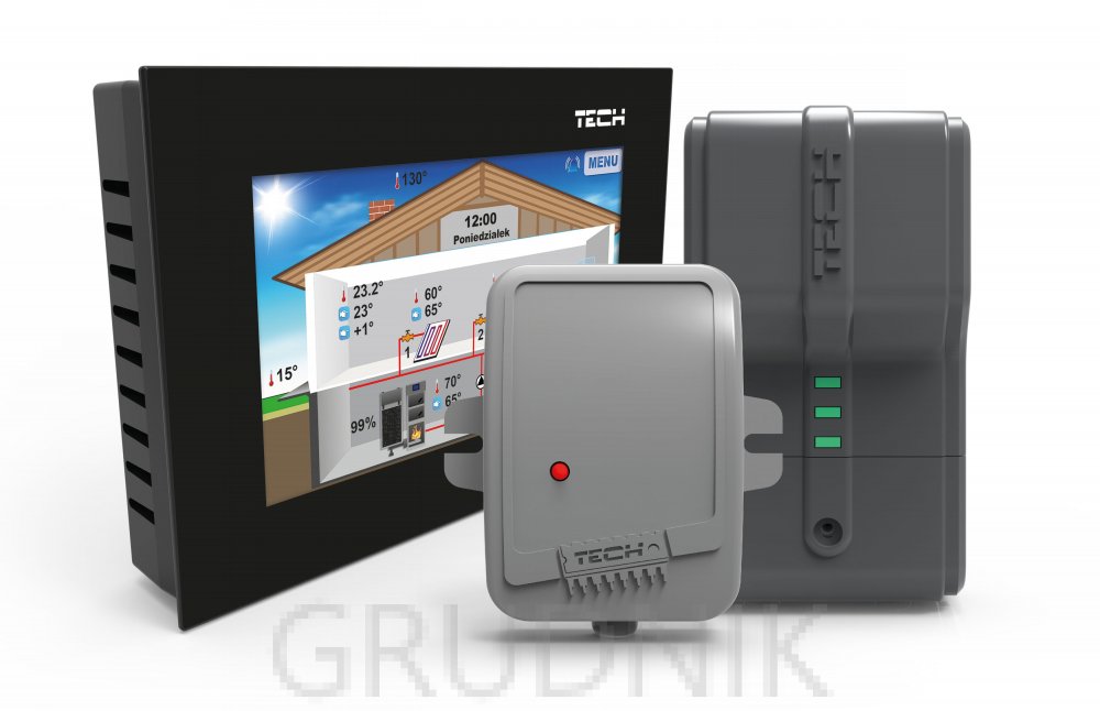 ST-281 + ST-260 Regulator pokojowy z komunikacją RS (dotykowy, kolorowy ...