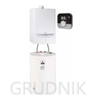 Pakiet: Kocioł gazowy kondensacyjny 15 kW z zasobnikiem c.w.u. 100l Evodens AMC 15/SRK100 ...